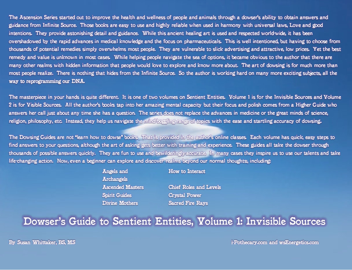 Dowser's Guide to Sentient Entities, Volume 1: Invisible Sources - Etsy