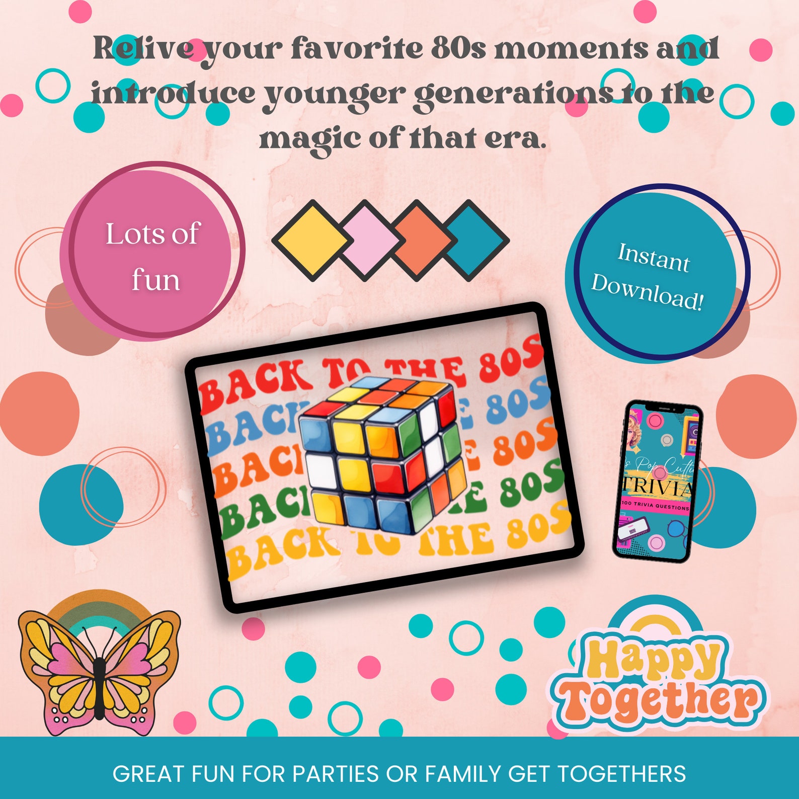 80's Pop Culture Trivia Game | Party Game| Printable | Instant Download ...