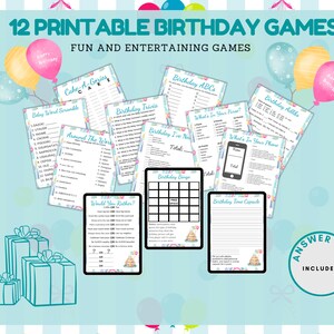 Birthday Parties Printable Bundle, Birthday Calendar Planner, Birthday ...