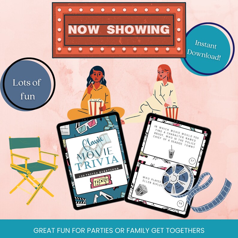 Classic Movies Trivia Game Printable Party Game Instant Download - Etsy