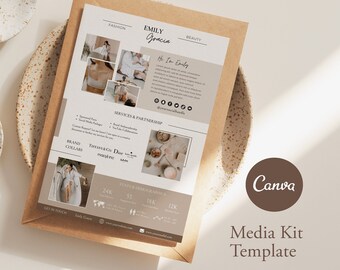 Content Creator Media Kit, Influencer Media Kit Canva Template, Social ...