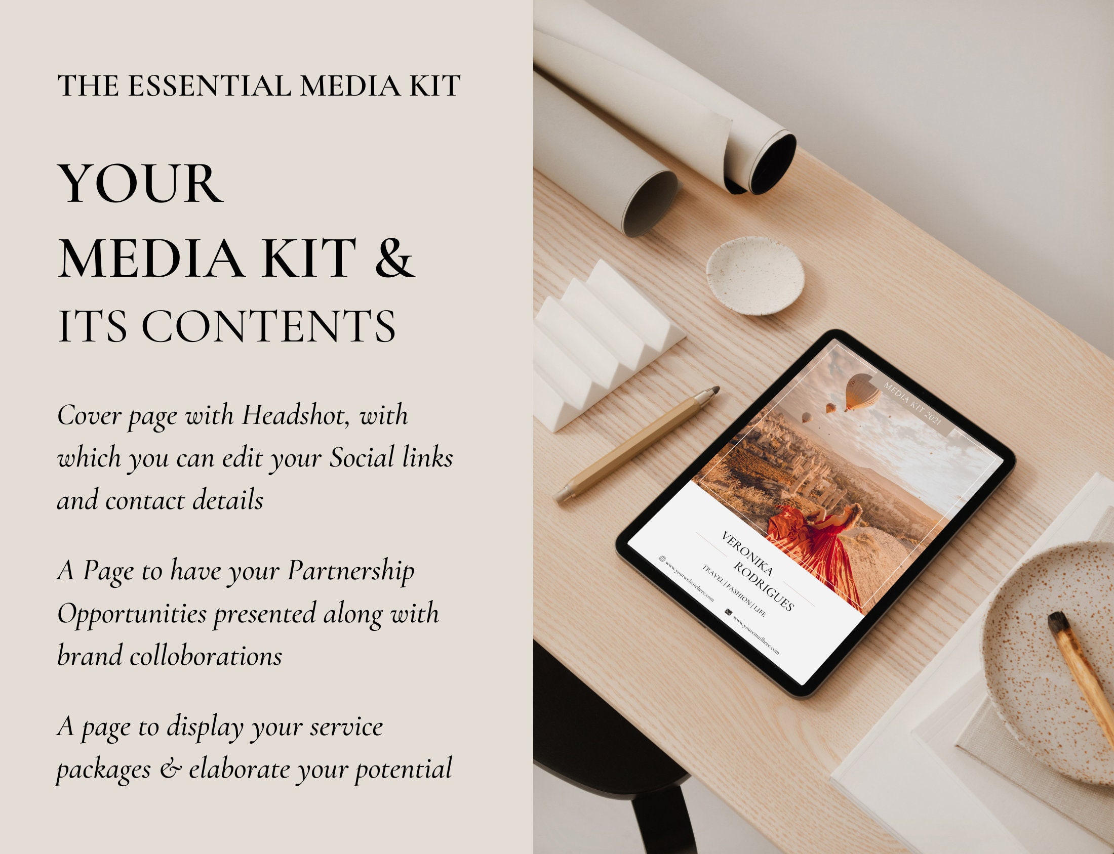 Content Creator Media Kit, Influencer Media Kit Canva Template, Social ...