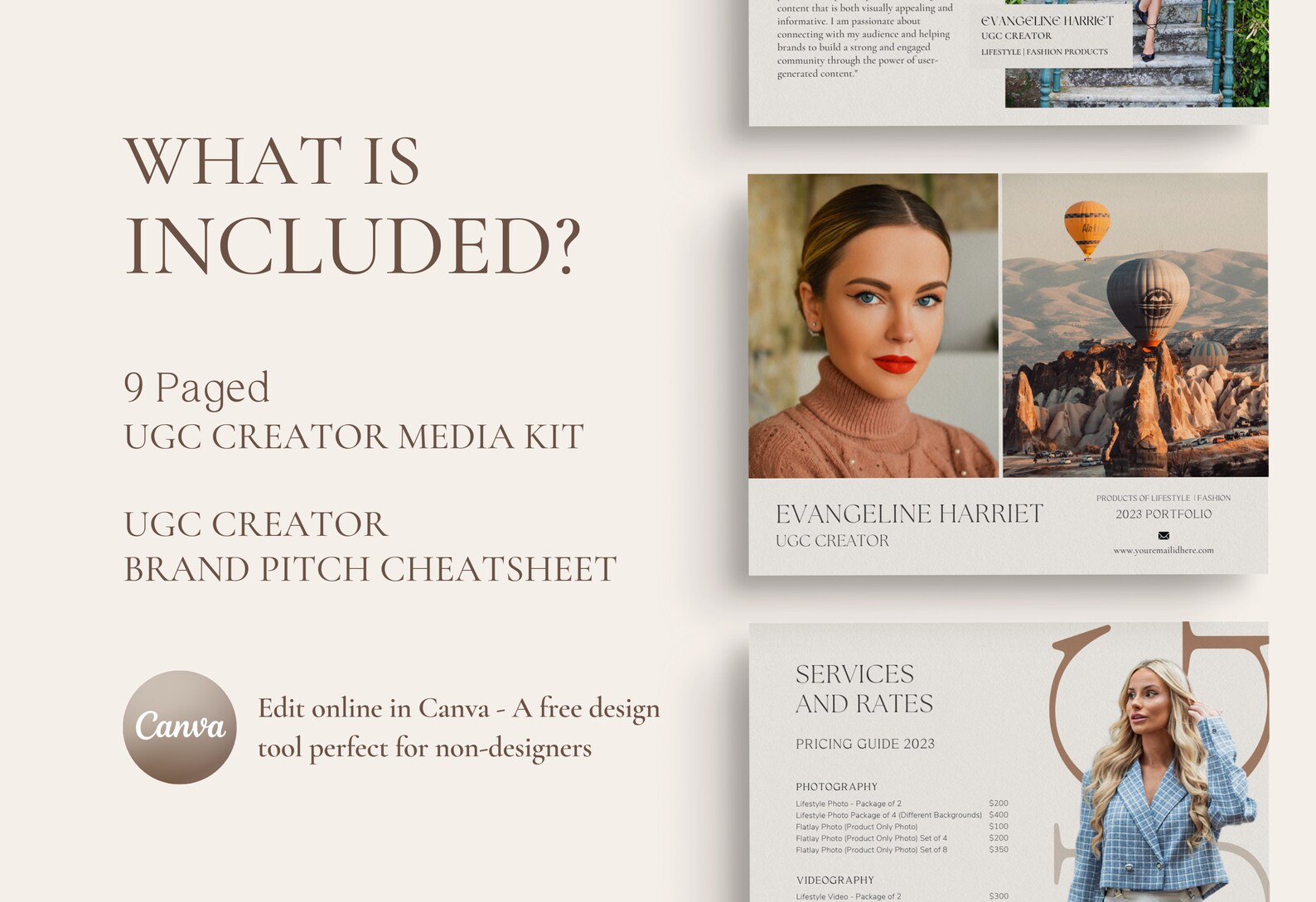 UGC Creator Media Kit Template | Media Kit Canva | User Generated ...