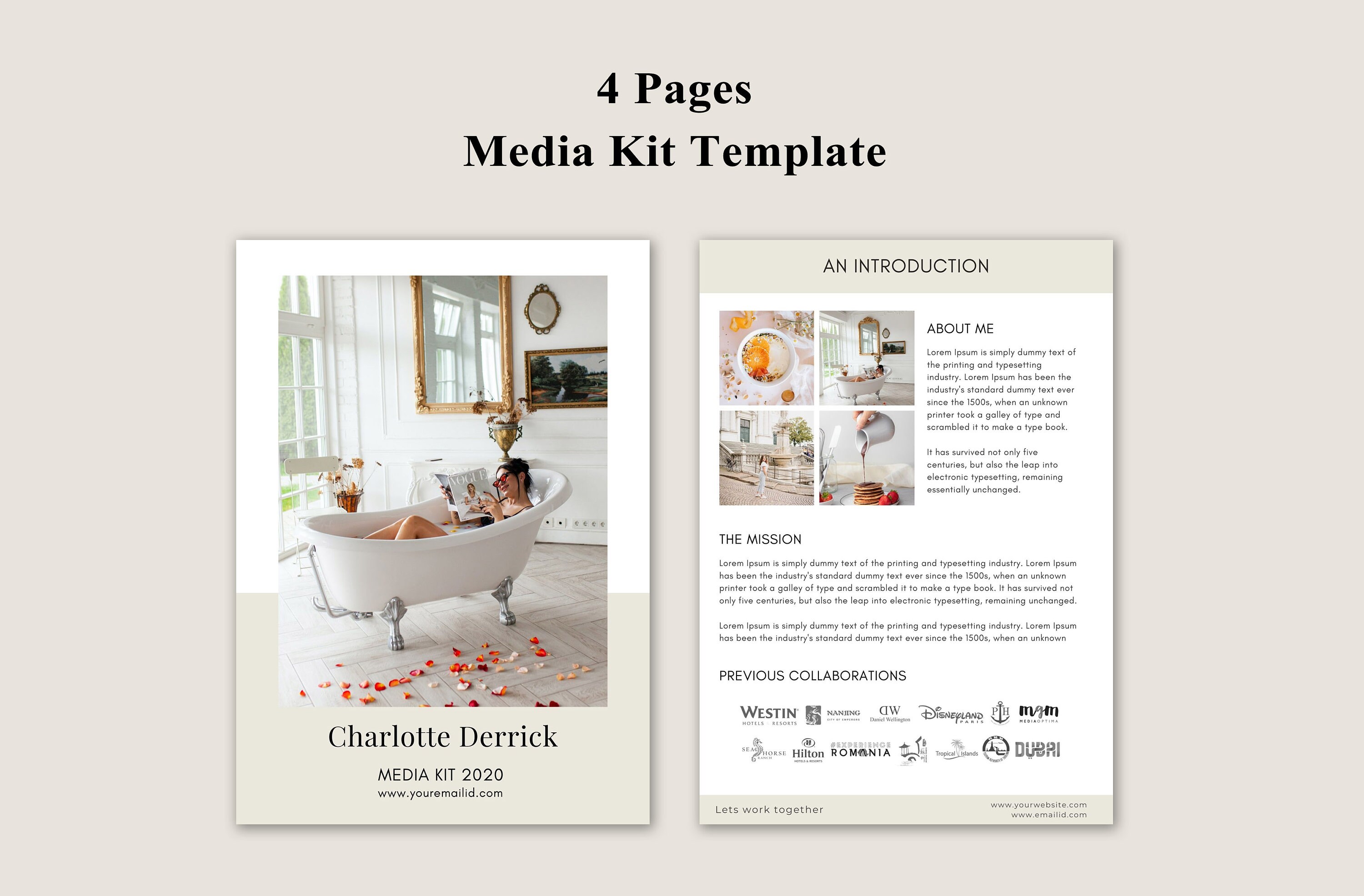 Media Kit Template, Media Kit Canva, Editable Press Kit, Professional ...