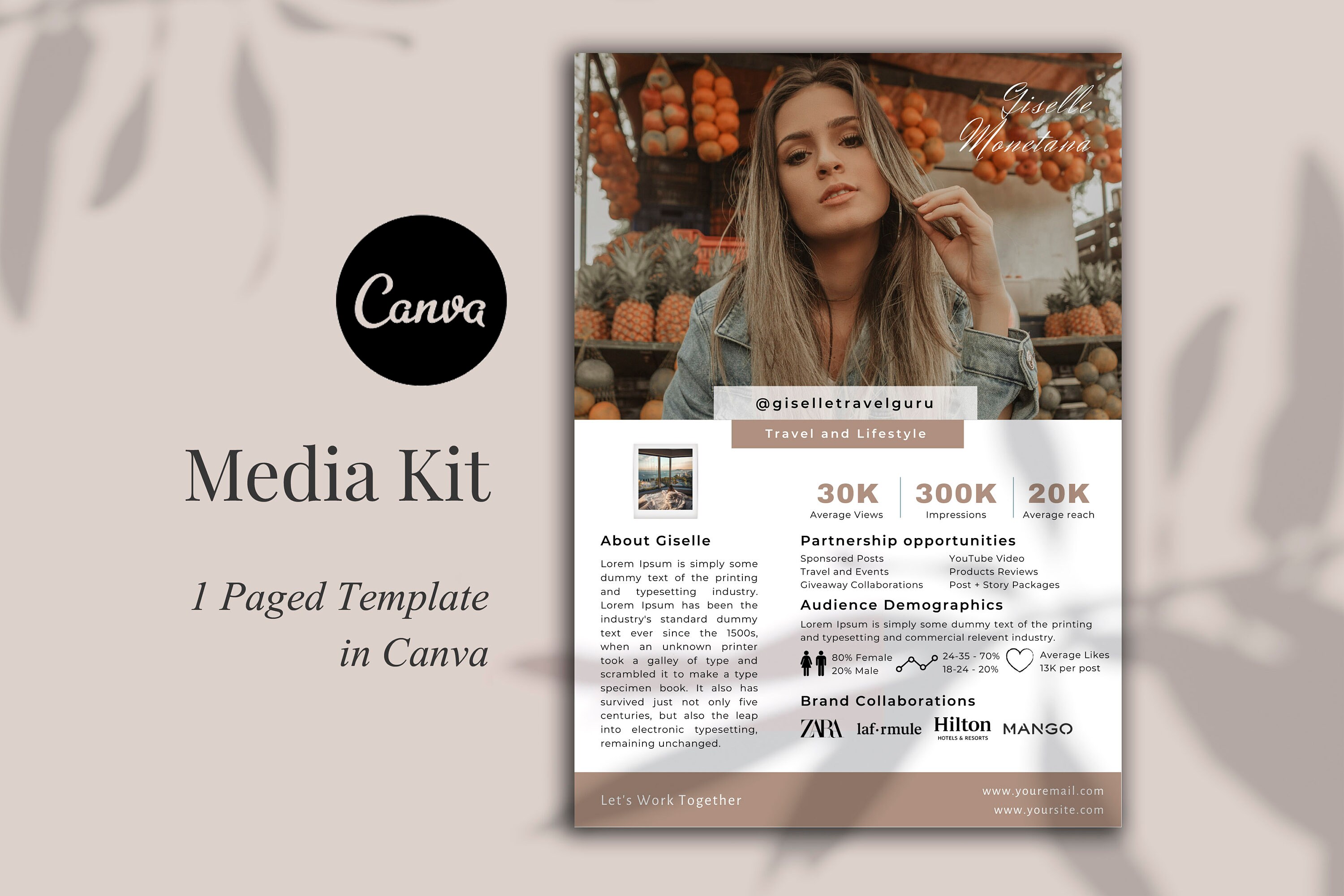Media Kit Template, 1 Page Instant Download, Editable Press Kit ...
