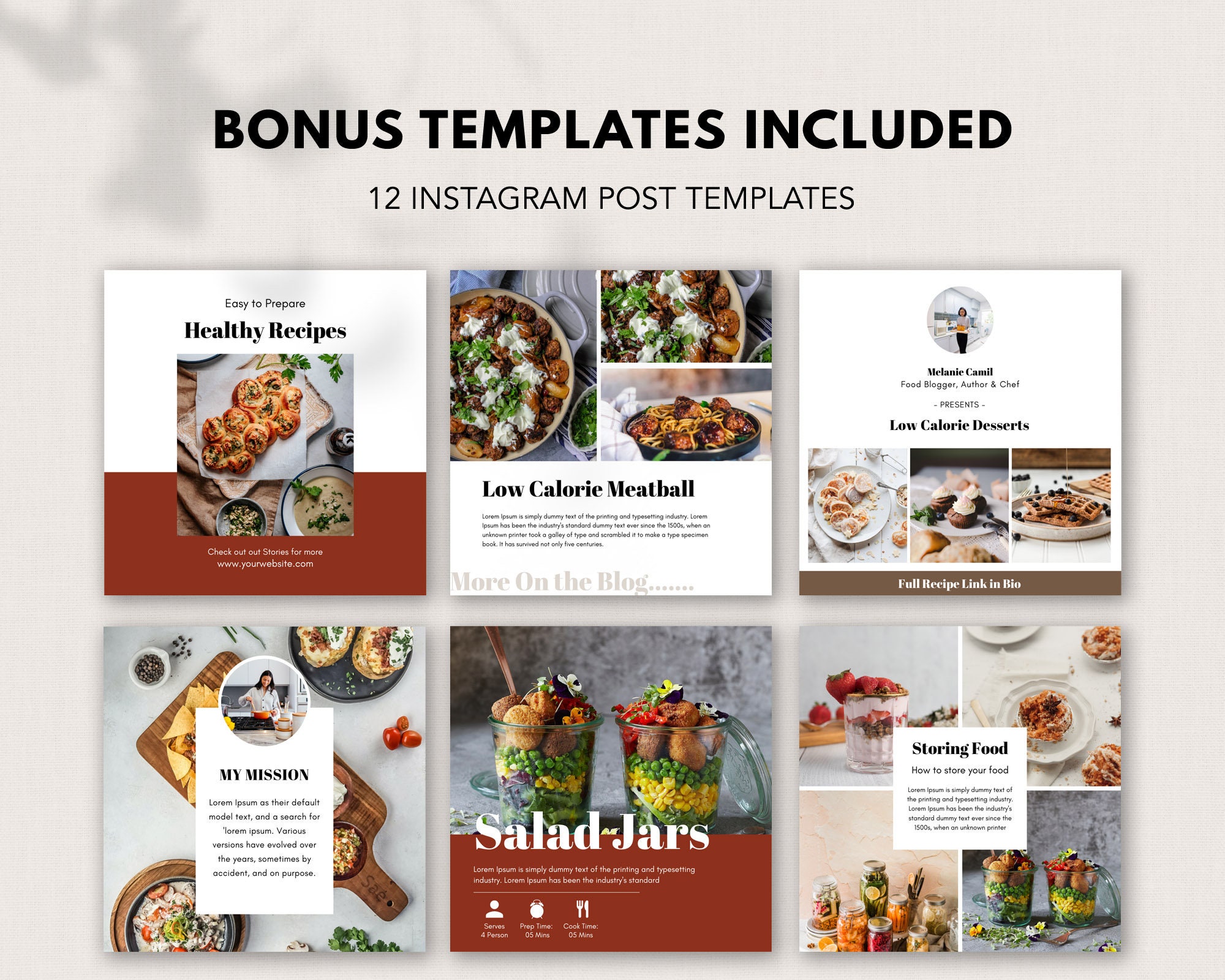 Recipe Template, Recipe Ebook, Food Blogger, Recipe Ebook Canva ...