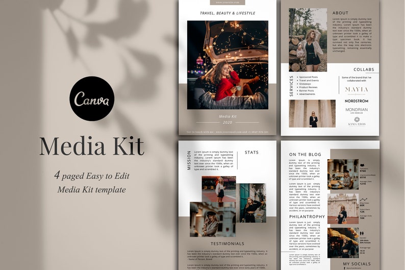 Media Kit Template, Media Kit Canva, Instant Download, Editable Press ...