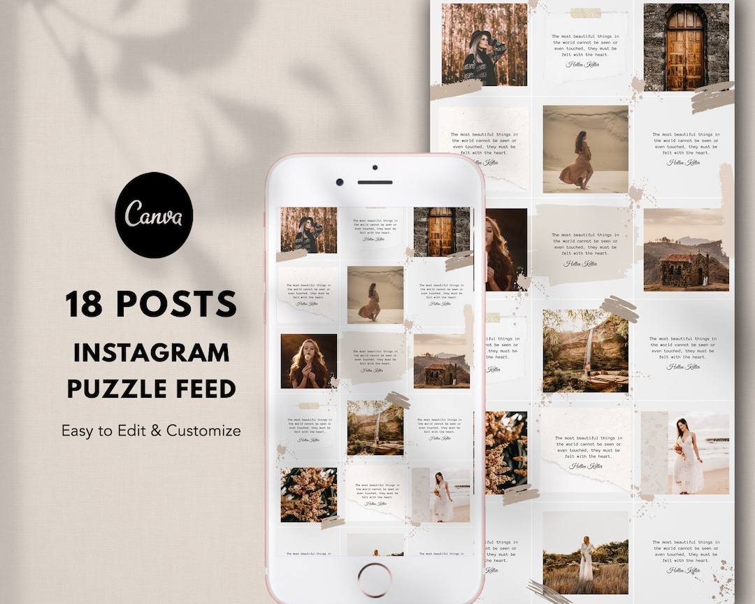 Canva Instagram Puzzle Feed, Instagram Templates, Canva Instagram Post ...
