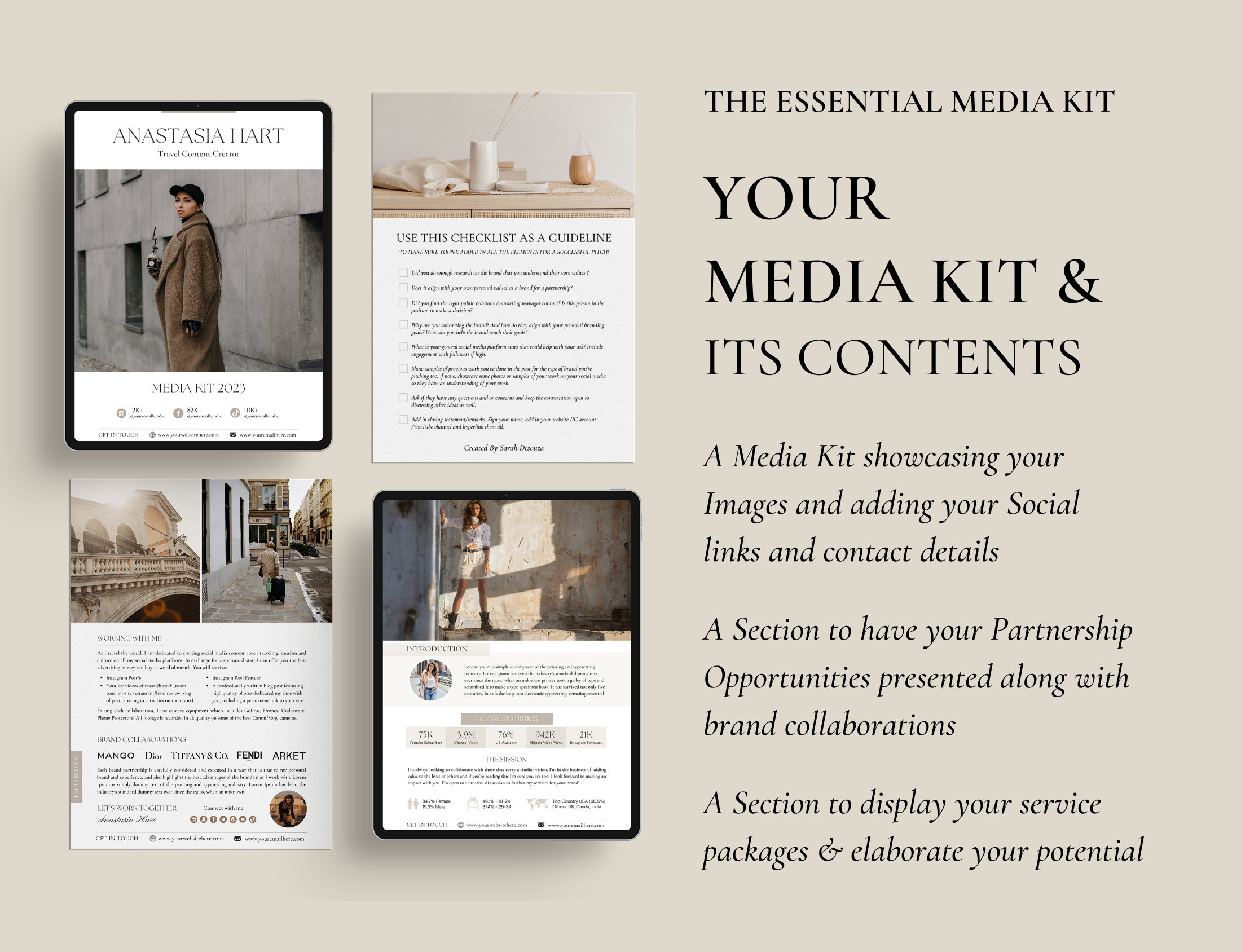 Media Kit Content Creator Tik Tok Media Kit Social Media - Etsy