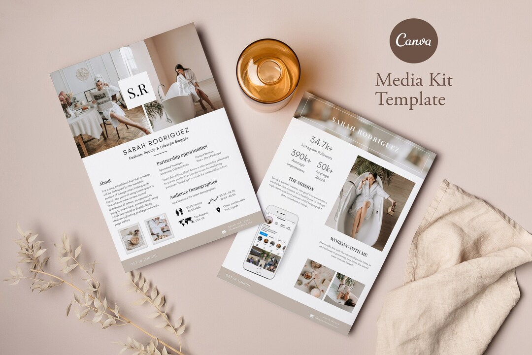 Influencer Media Kit, Media Kit Canva, Media Kit Template, Social Media ...