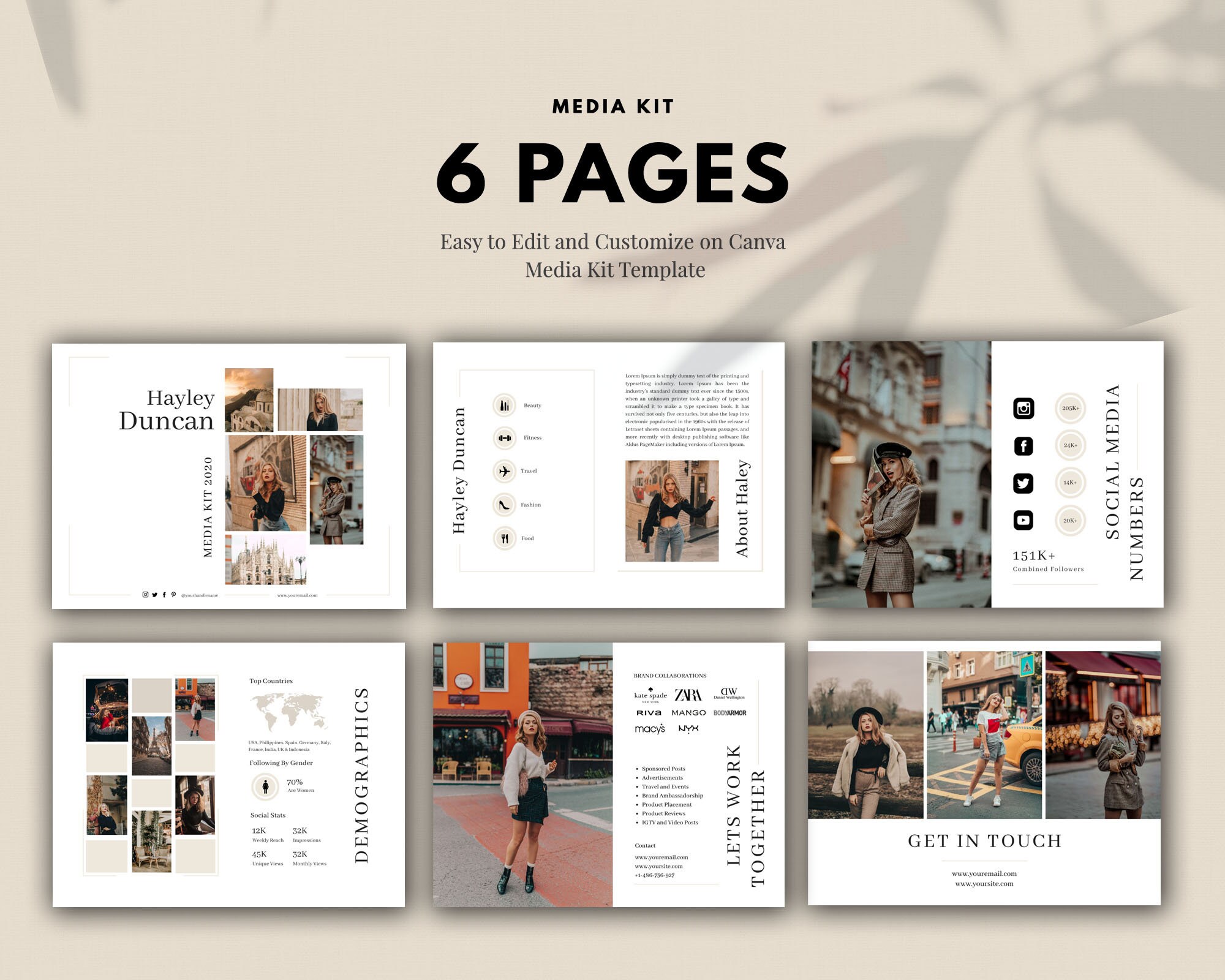 Media Kit Template, Media Kit Canva, Instant Download, Editable Press ...