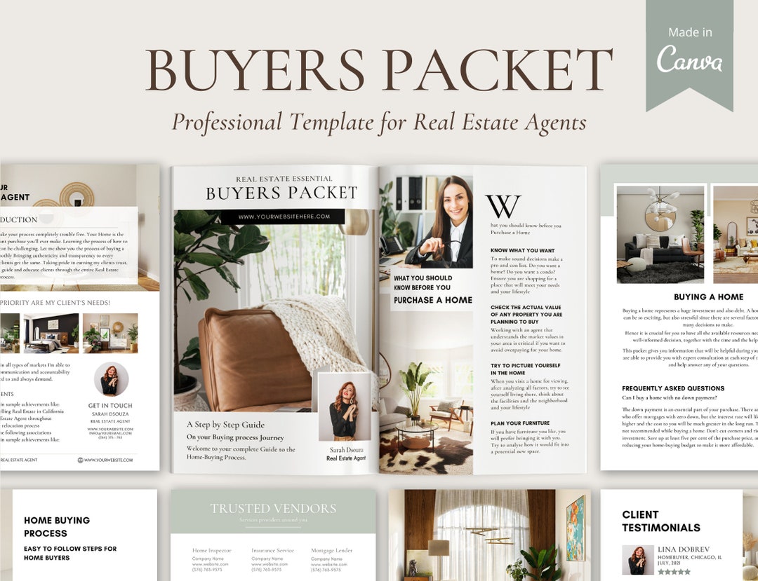 Real Estate Buyer's Packet, Buyers Presentation, Realtor Marketing Tools, Real Estate Template ...