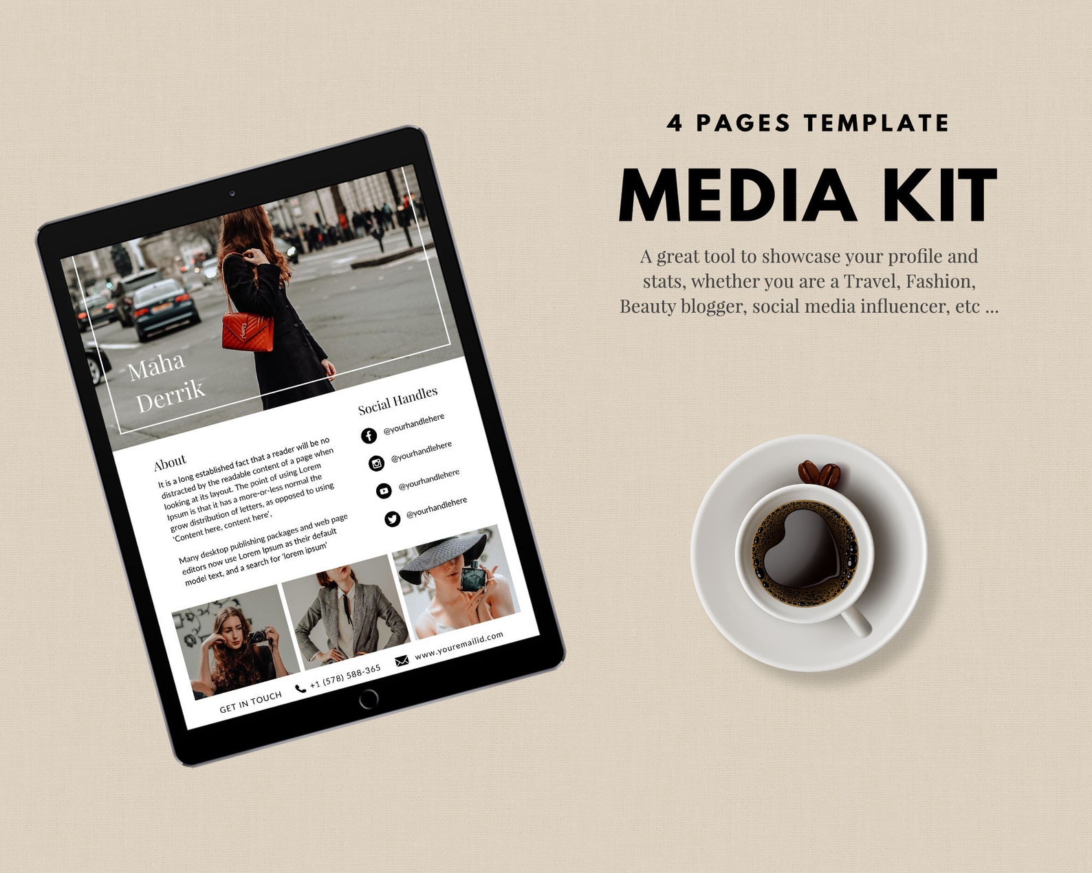 Influencer Media Kit, Media Kit Canva, Media Kit Template, Social Media ...