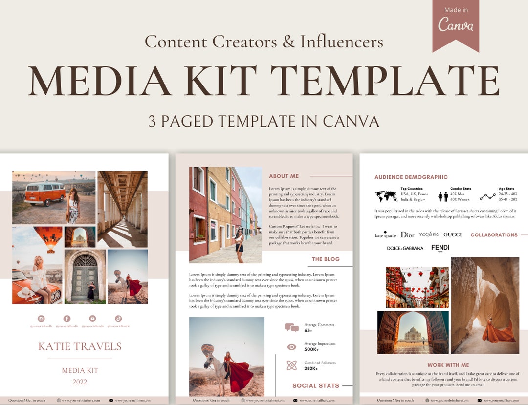 Media Kit Template, Media Kit Canva, Influencer Kit, Media Kit, Press ...