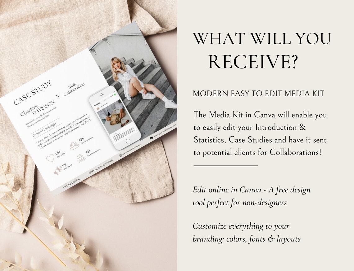 Influencer Media Kit Canva Template, Social Media Influencer, Blogger ...