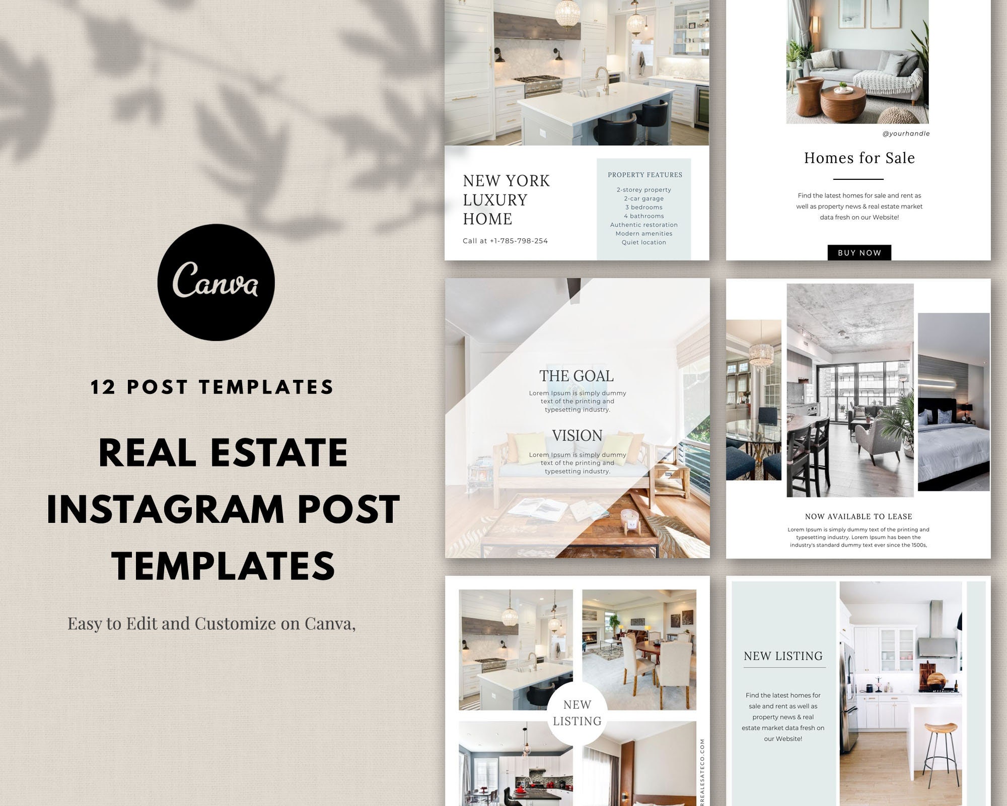 Real Estate Instagram Posts Realtor Templates Instagram Etsy