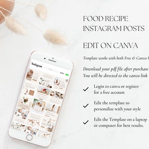 Food Instagram Posts, Recipe Instagram Canva Posts, Food Blogger Social ...