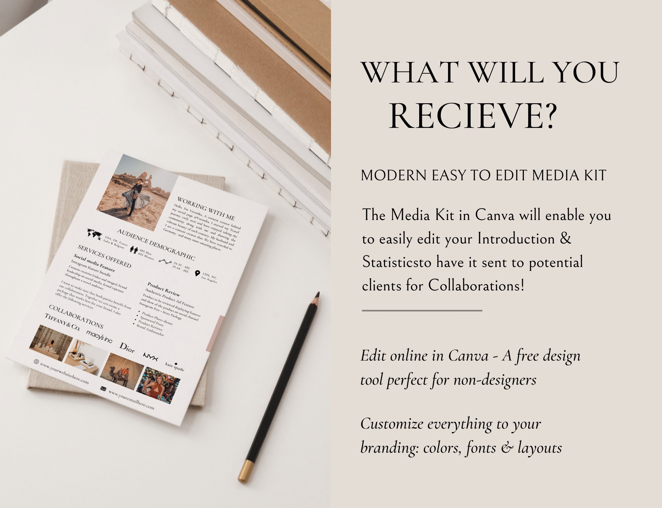 Content Creator Media Kit, Influencer Media Kit Canva Template, Social ...