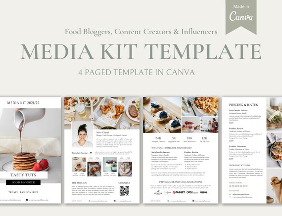 Content Creator Media Kit Influencer Media Kit Canva - Etsy