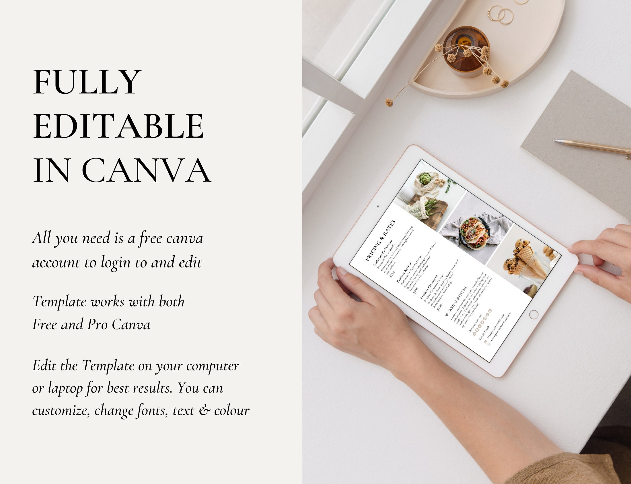 Content Creator Media Kit, Influencer Media Kit Canva Template, Social ...