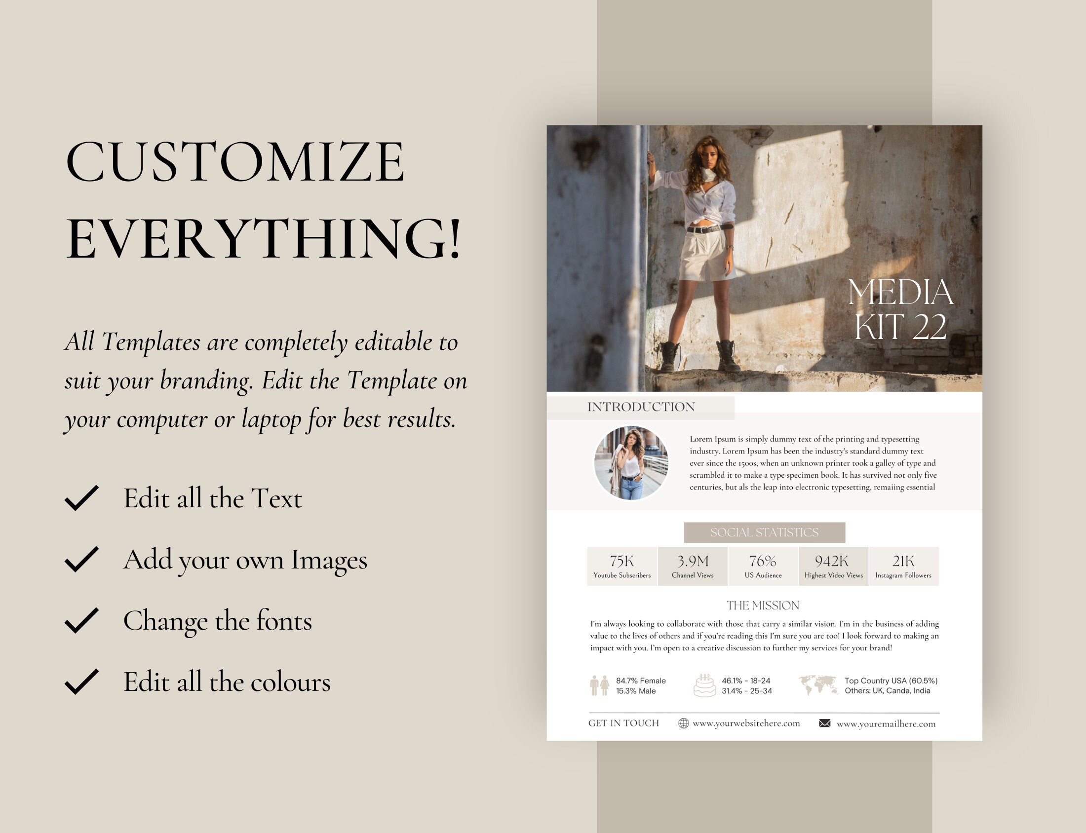 Media Kit Content Creator Tik Tok Media Kit Social Media - Etsy
