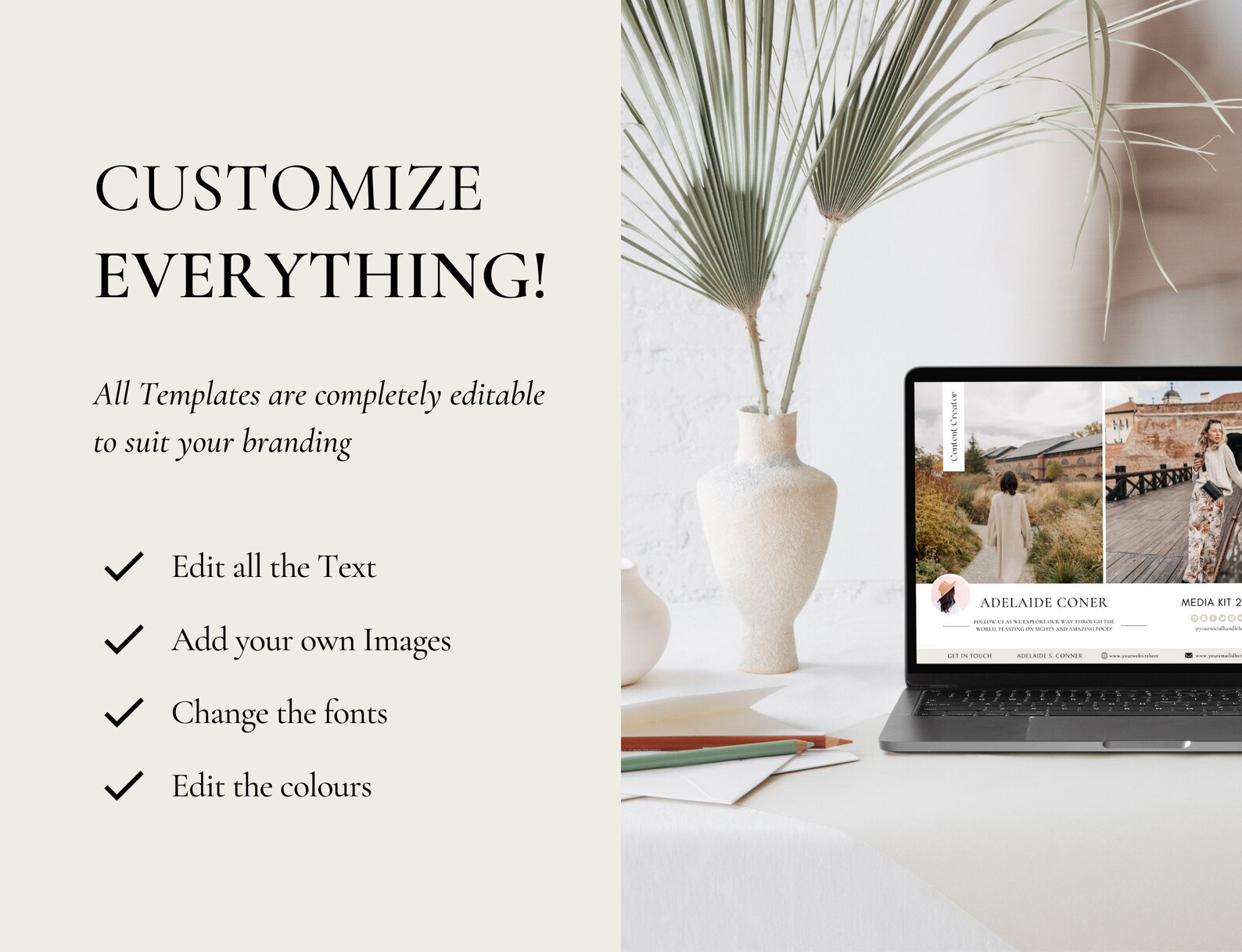 Influencer Media Kit Canva Template, Social Media Influencer, Blogger ...