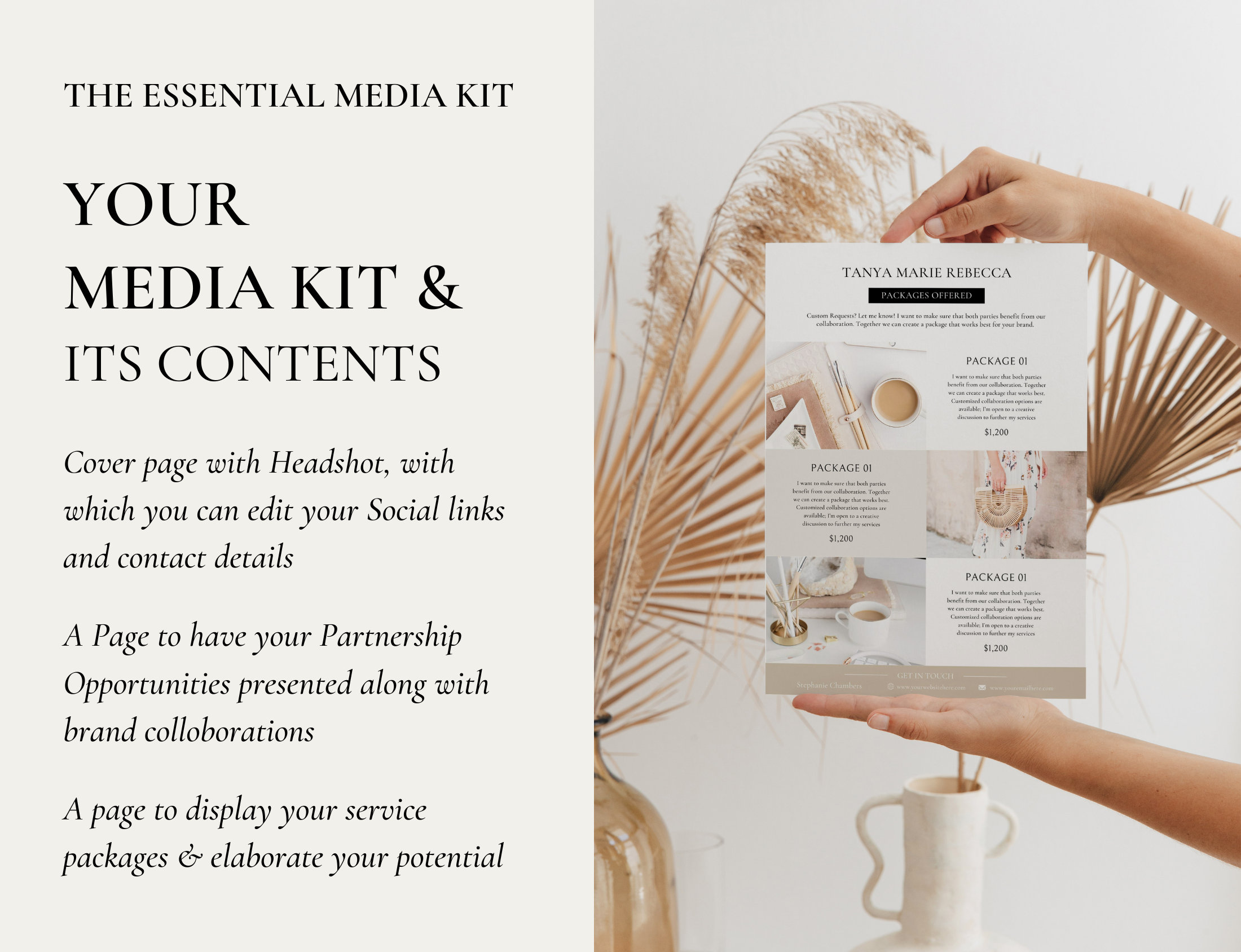 Content Creator Media Kit, Influencer Media Kit Canva Template, Social ...