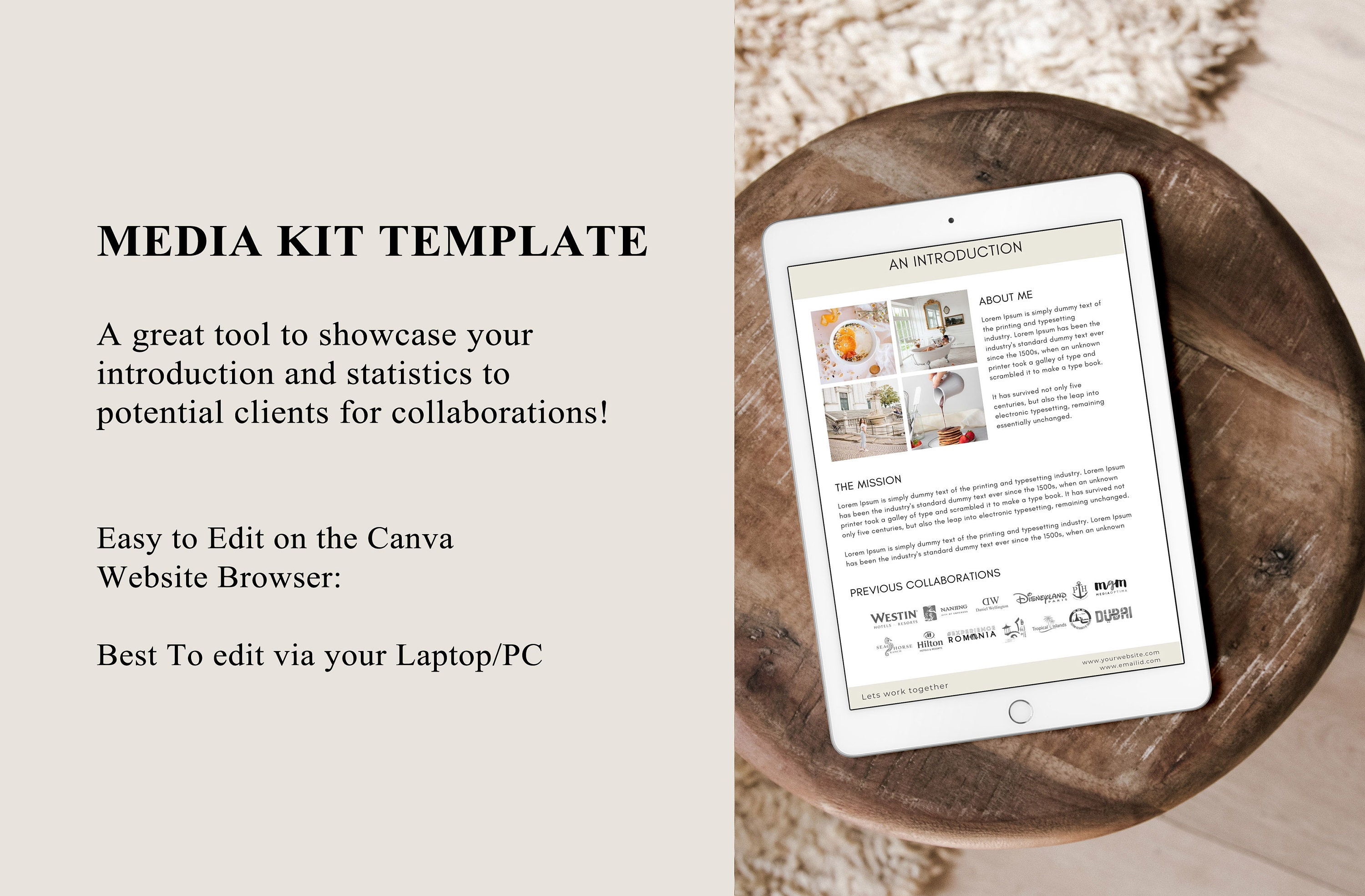 Media Kit Template, Media Kit Canva, Editable Press Kit, Professional ...
