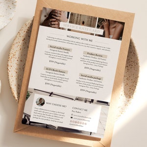 Content Creator Rate Card, Price Sheet Canva Template, Influencer Rate ...