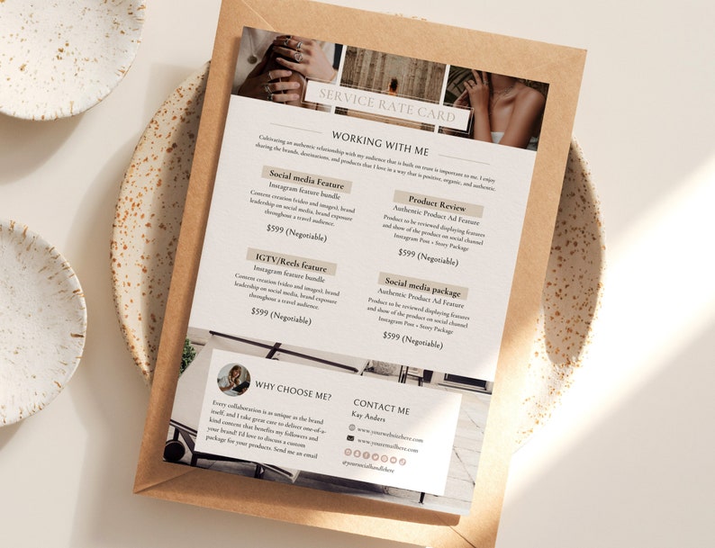 Content Creator Rate Card, Price Sheet Canva Template, Influencer Rate ...