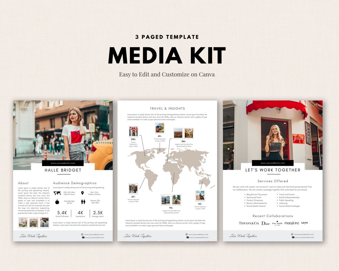 Influencer Media Kit, Media Kit Canva, Media Kit Template, Social Media ...
