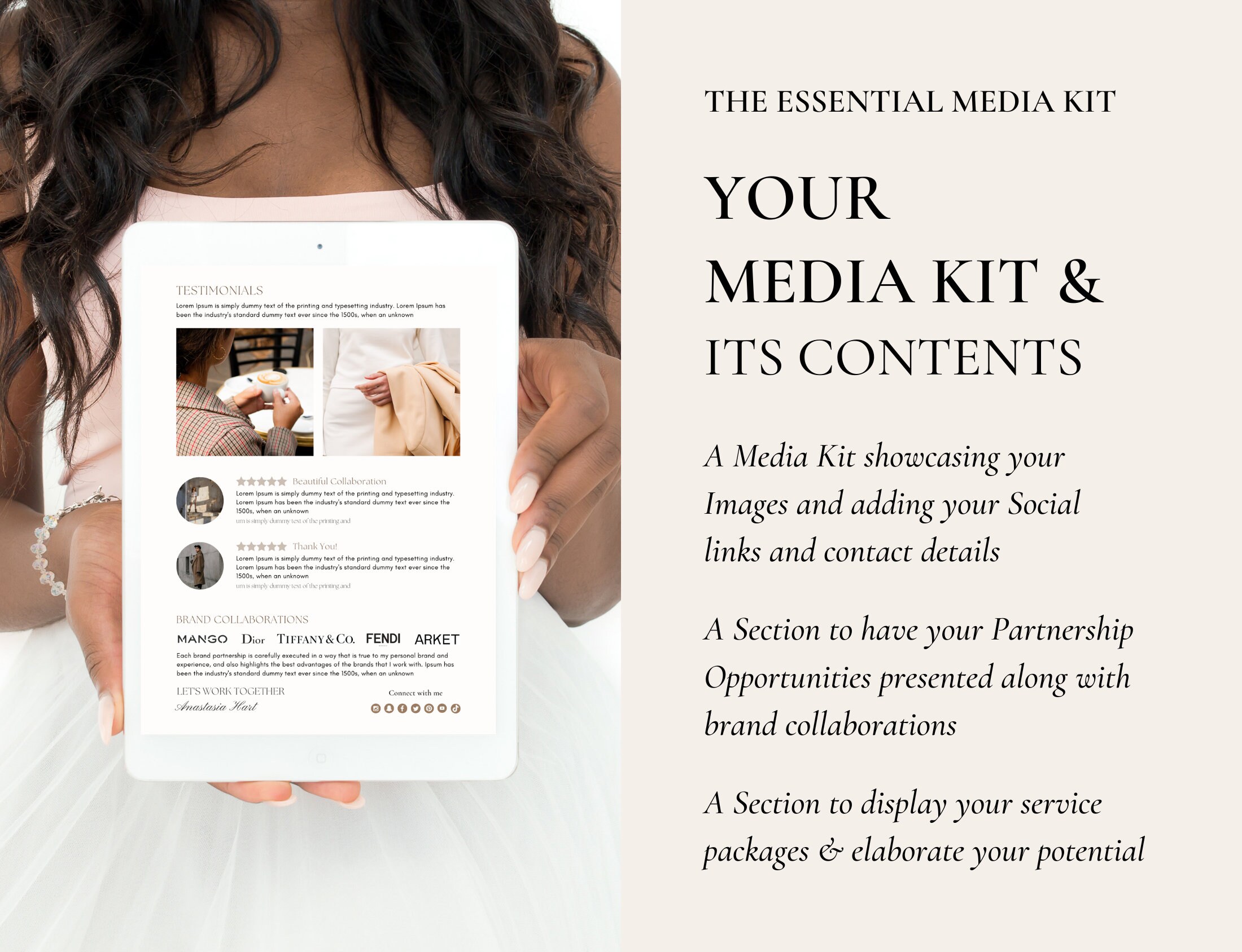 Media Kit Template | Influencer Media Kit | Tik Tok Content Creator | Canva Media Kit - Etsy