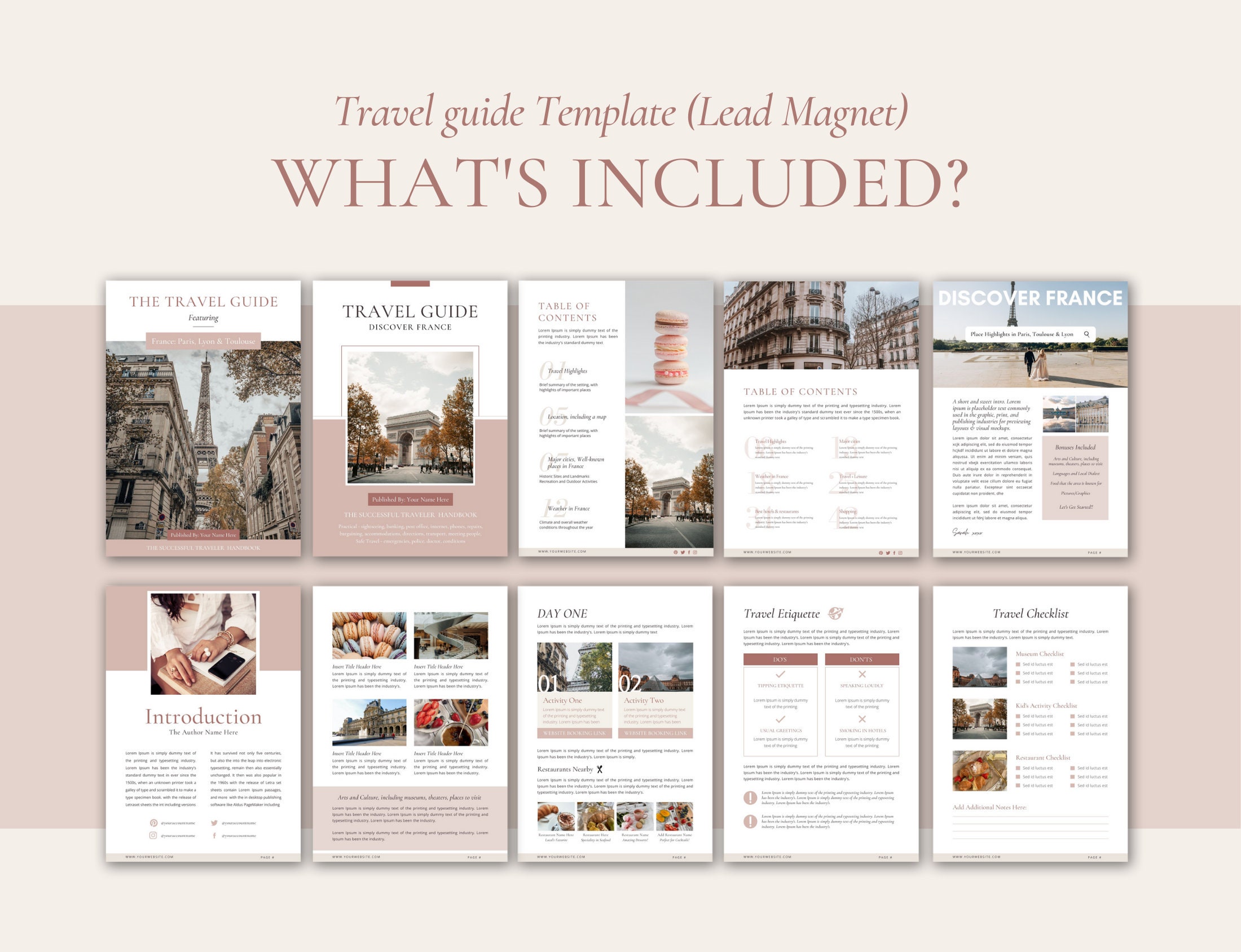 Travel Guide Lead Magnet, Travel Opt in Freebie, Travel Workbook Canva ...