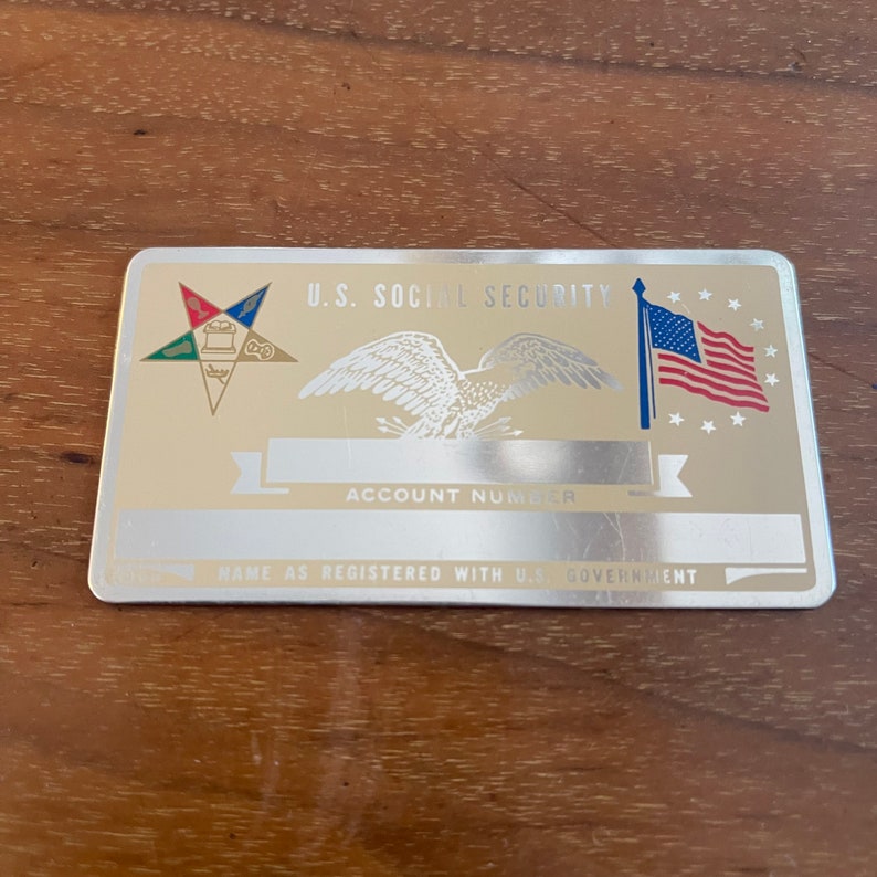 Vintage Metal Social Security Card Blank Card Unused - Etsy