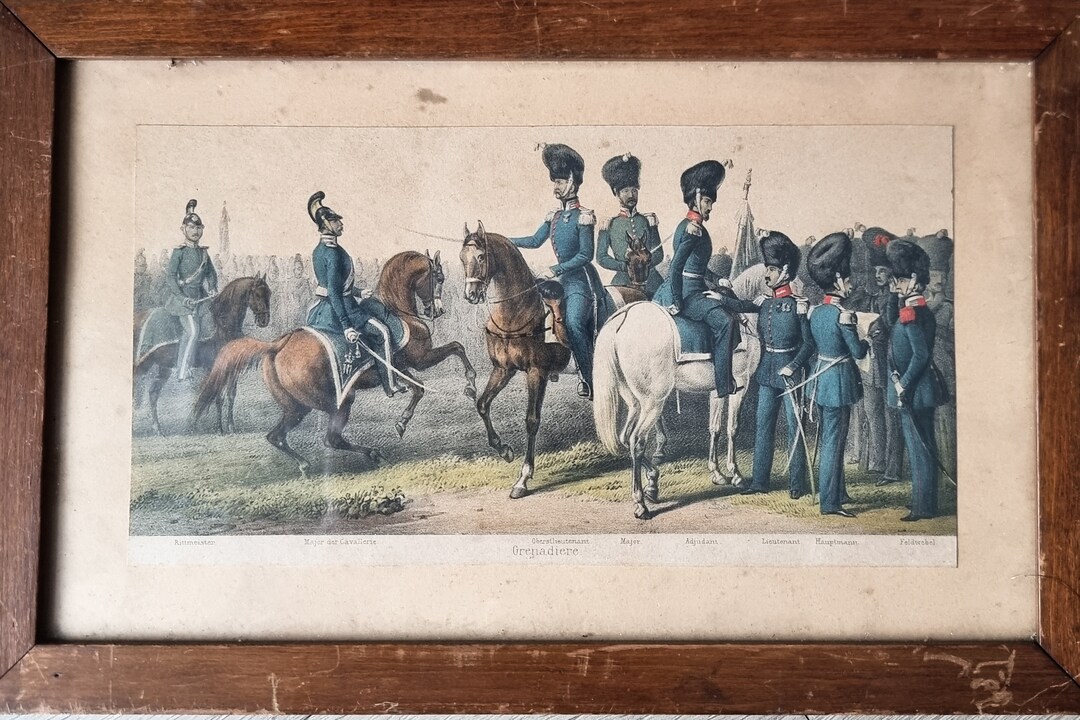 Historic Signed Artwork: Austrian Grenadiere Ranks & Uniforms, 1835 - Etsy