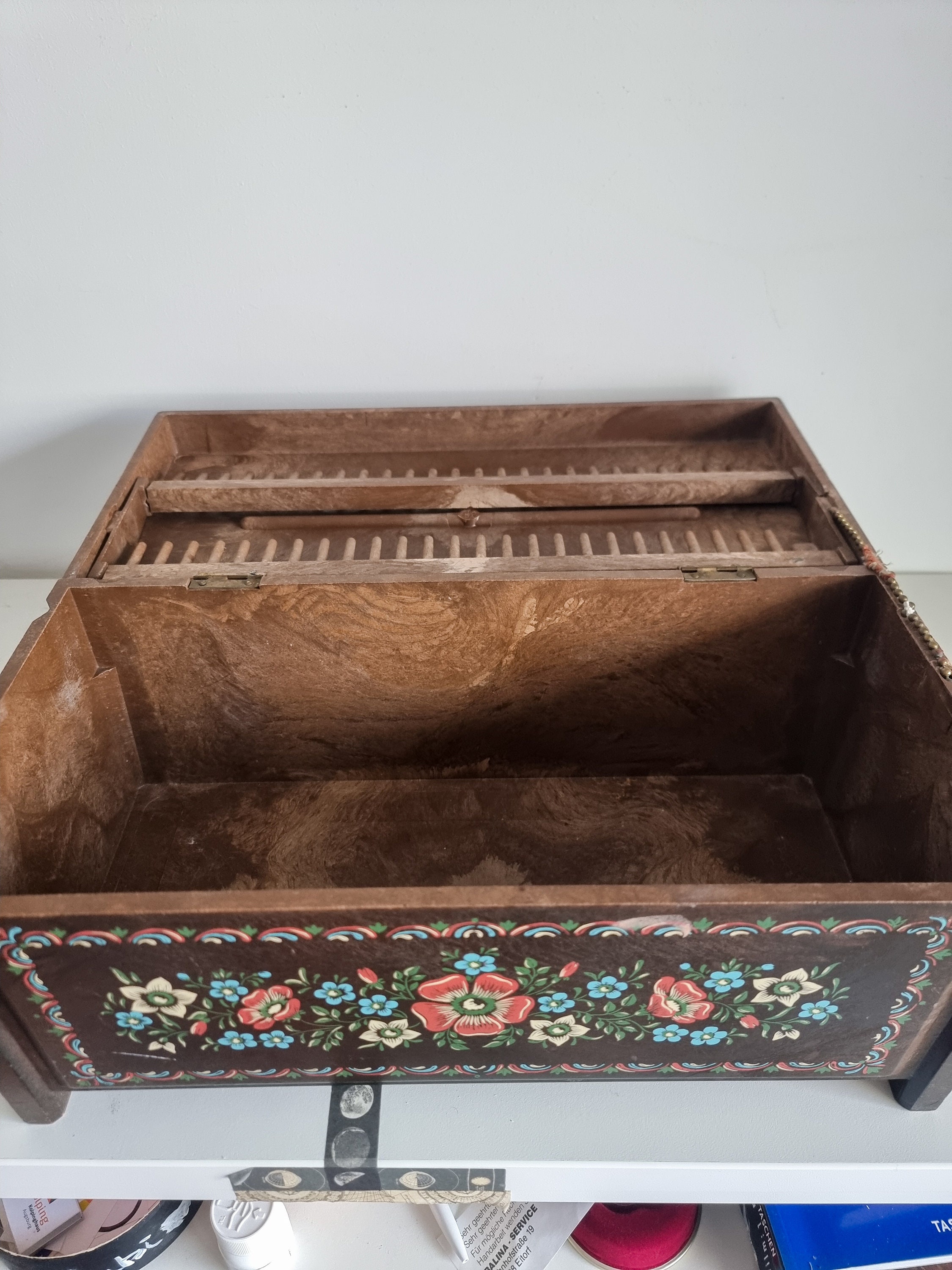 Vintage 60s Murrhardter Chest Sewing Box Jewelery Organizer Utensilo ...