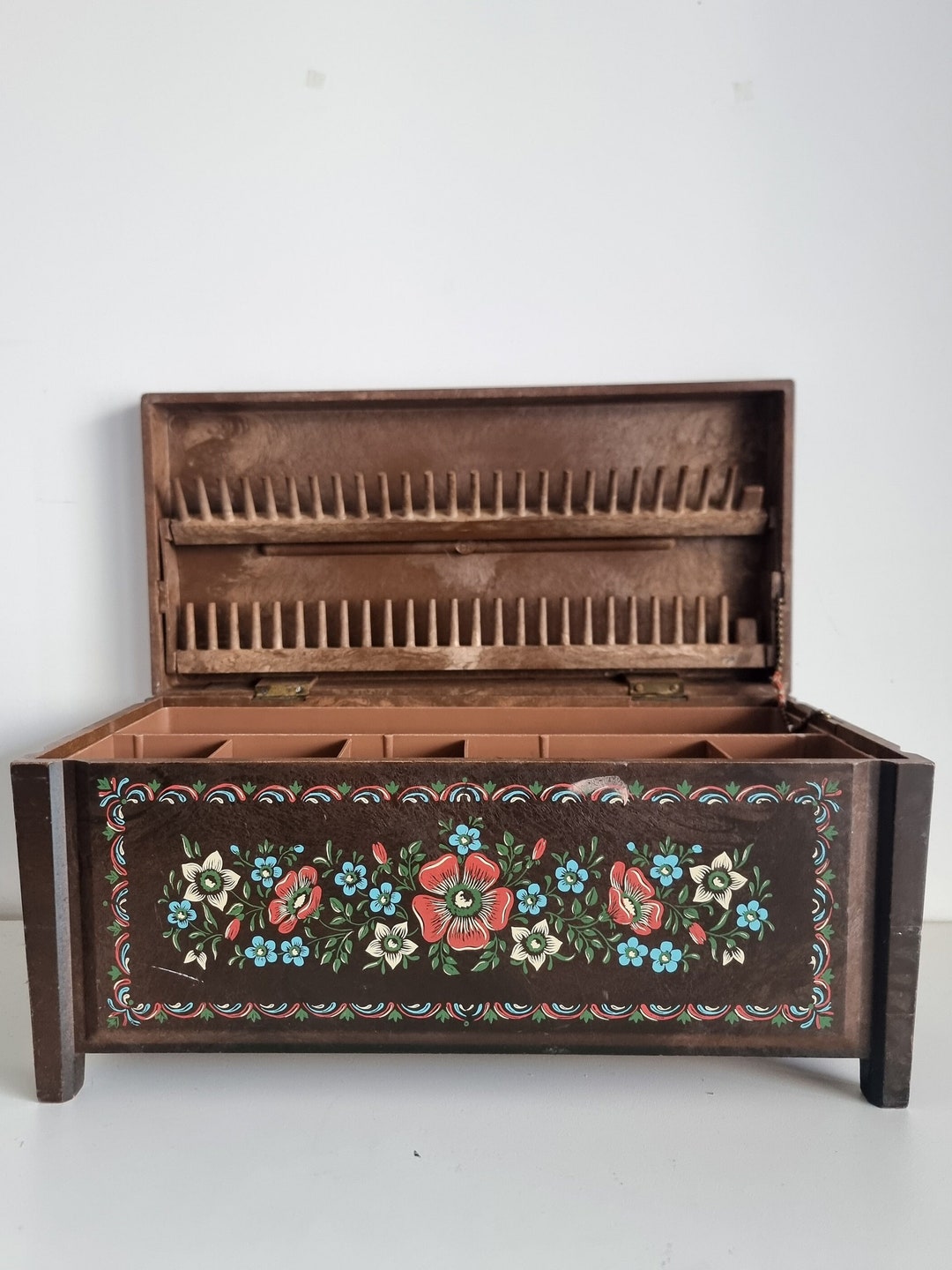 Vintage 60s Murrhardter Chest Sewing Box Jewelery Organizer Utensilo ...