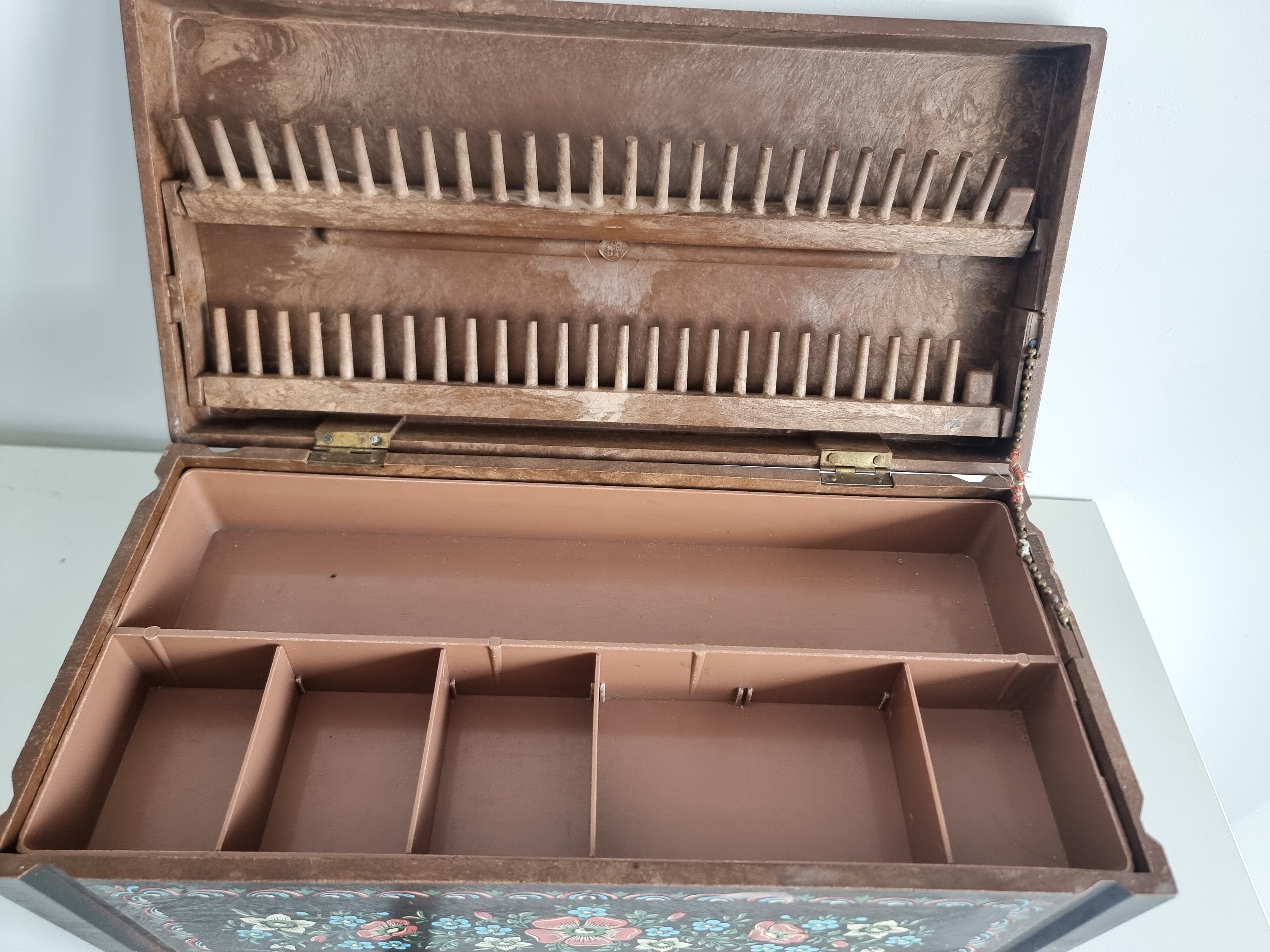Vintage 60s Murrhardter Chest Sewing Box Jewelery Organizer Utensilo ...