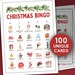 100 Christmas Carol Bingo Cards Printable Game for Kids and Adults ...