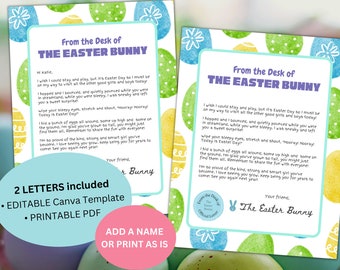 Editable Easter Bunny Letter Template, From the Desk of the Easter ...