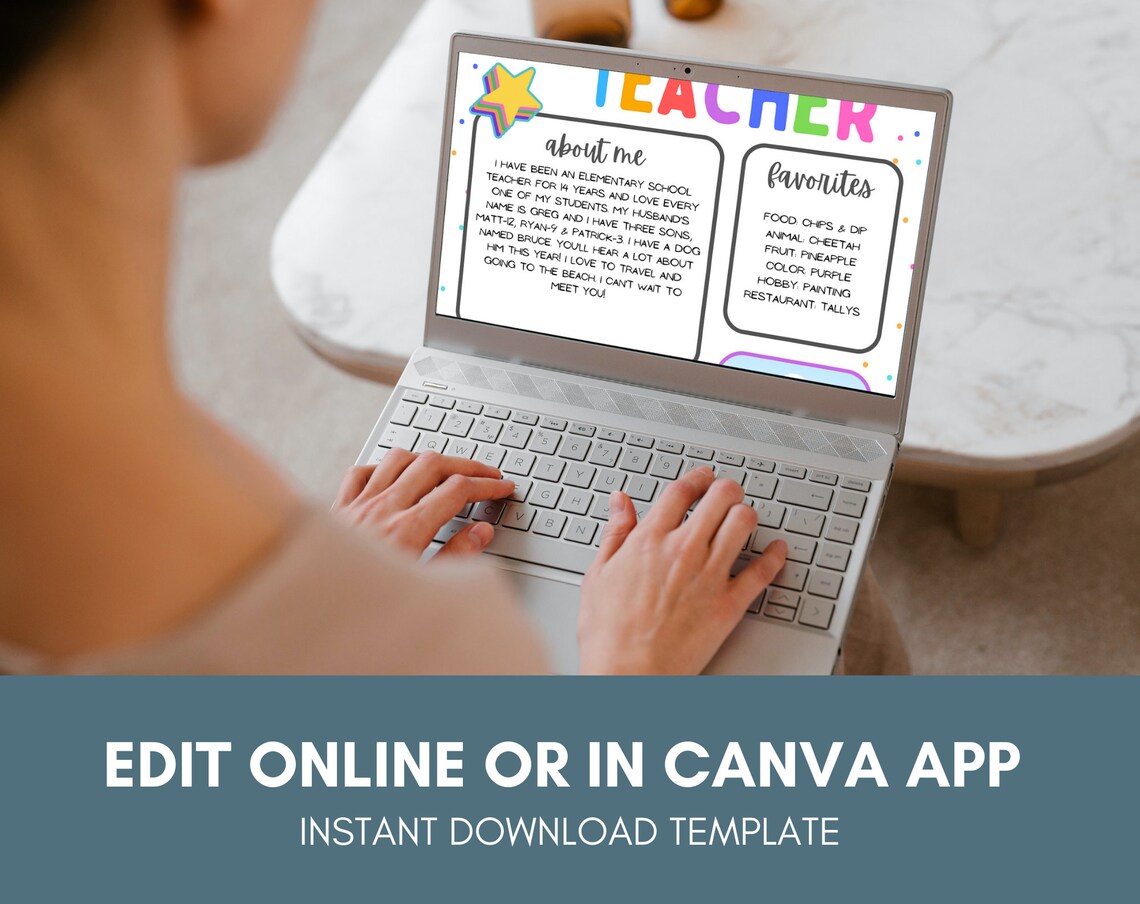 Retro Rainbow Meet the Teacher Template, Meet the Teacher Editable ...