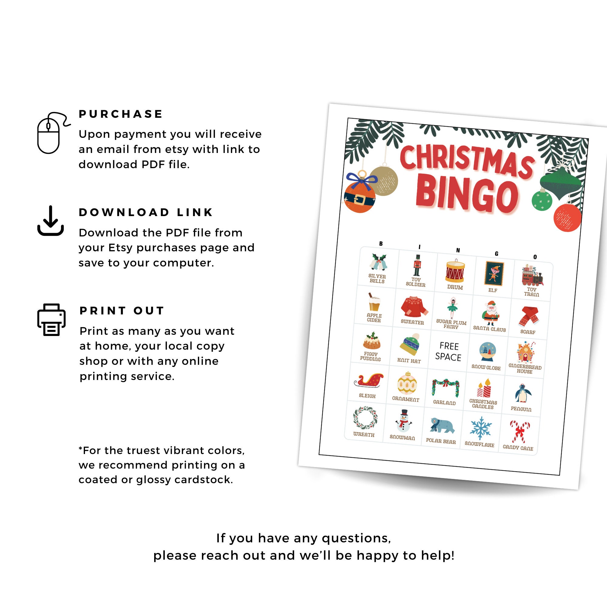 100 Christmas Bingo Cards Printable Game for Kids and Adults, Christmas ...