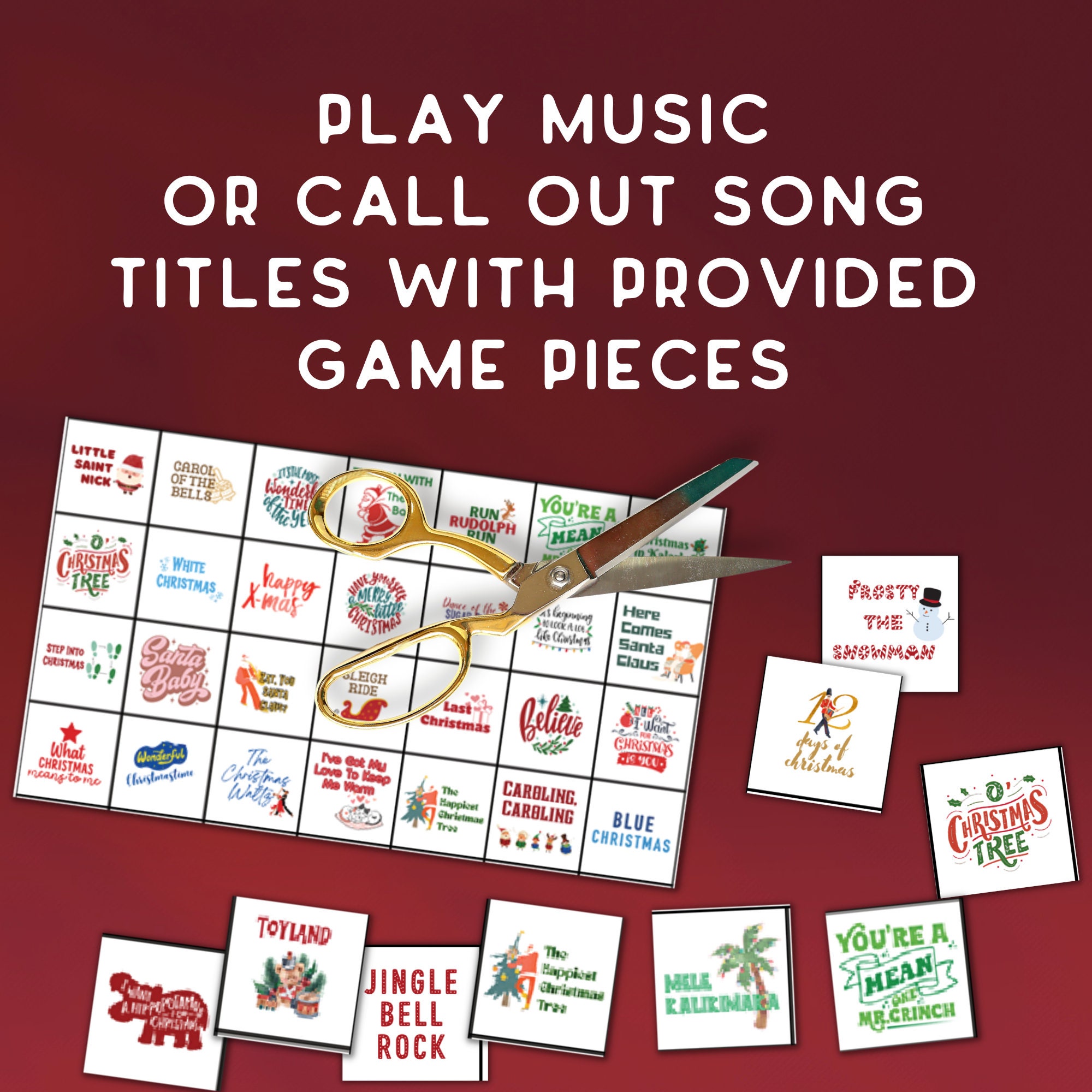 100 Non-secular Holiday Music Bingo Cards Printable Game for Kids and ...