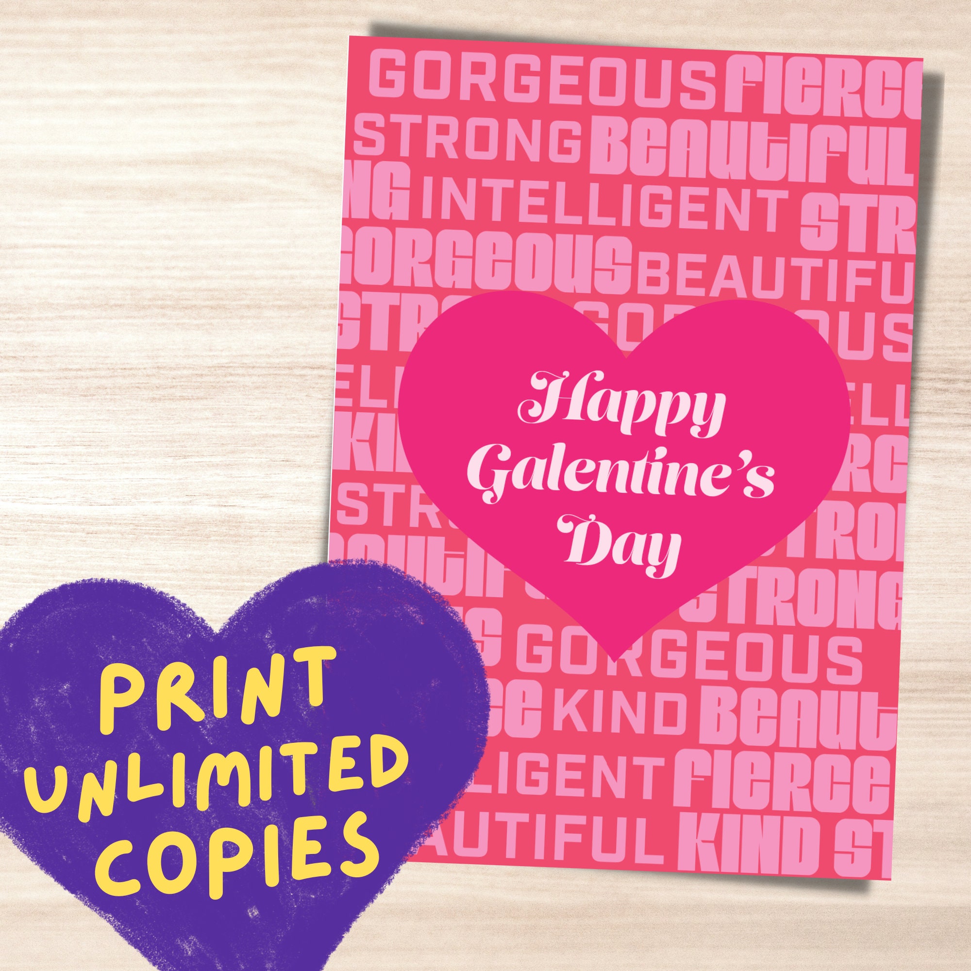 Printable Galentine's Day Card Instant Download / Galentine's Day Card ...