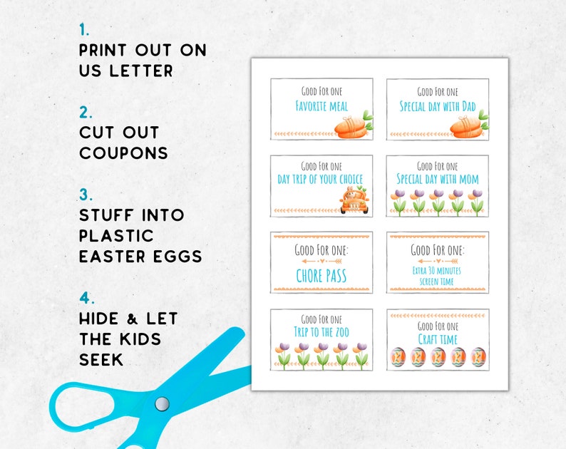 Editable Easter Egg Coupons, Easter Coupon Book, Easter Egg Fillers for ...