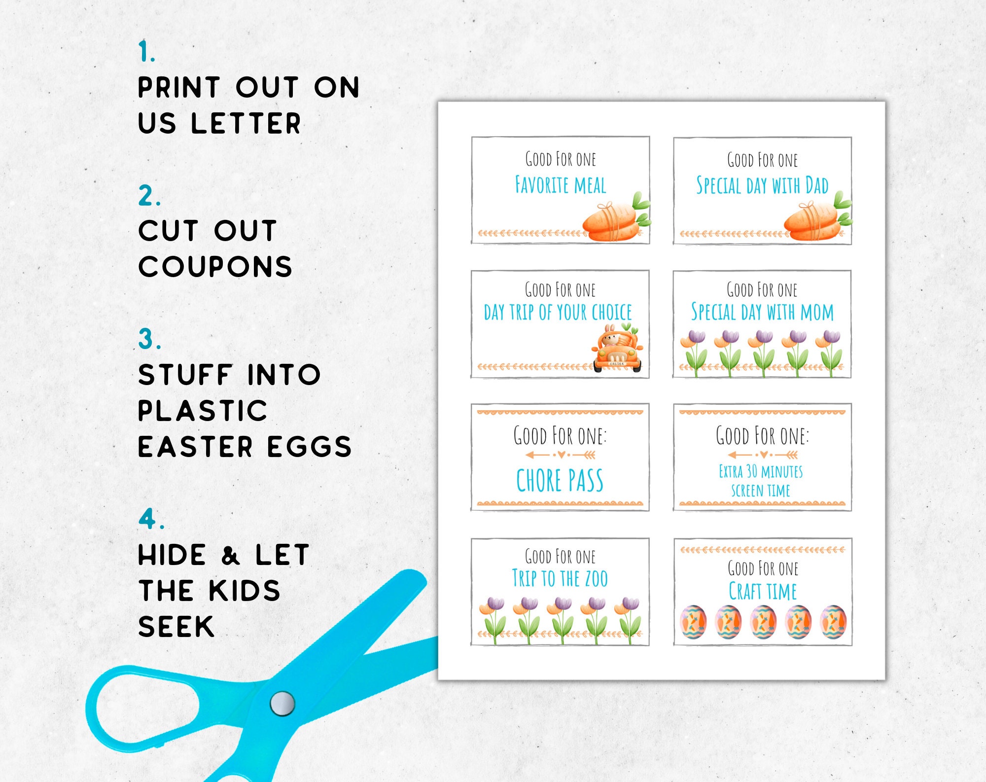 Editable Easter Egg Coupons, Easter Coupon Book, Easter Egg Fillers for ...