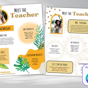 Boho Meet the Teacher Template Bundle, Meet the Teacher Editable ...