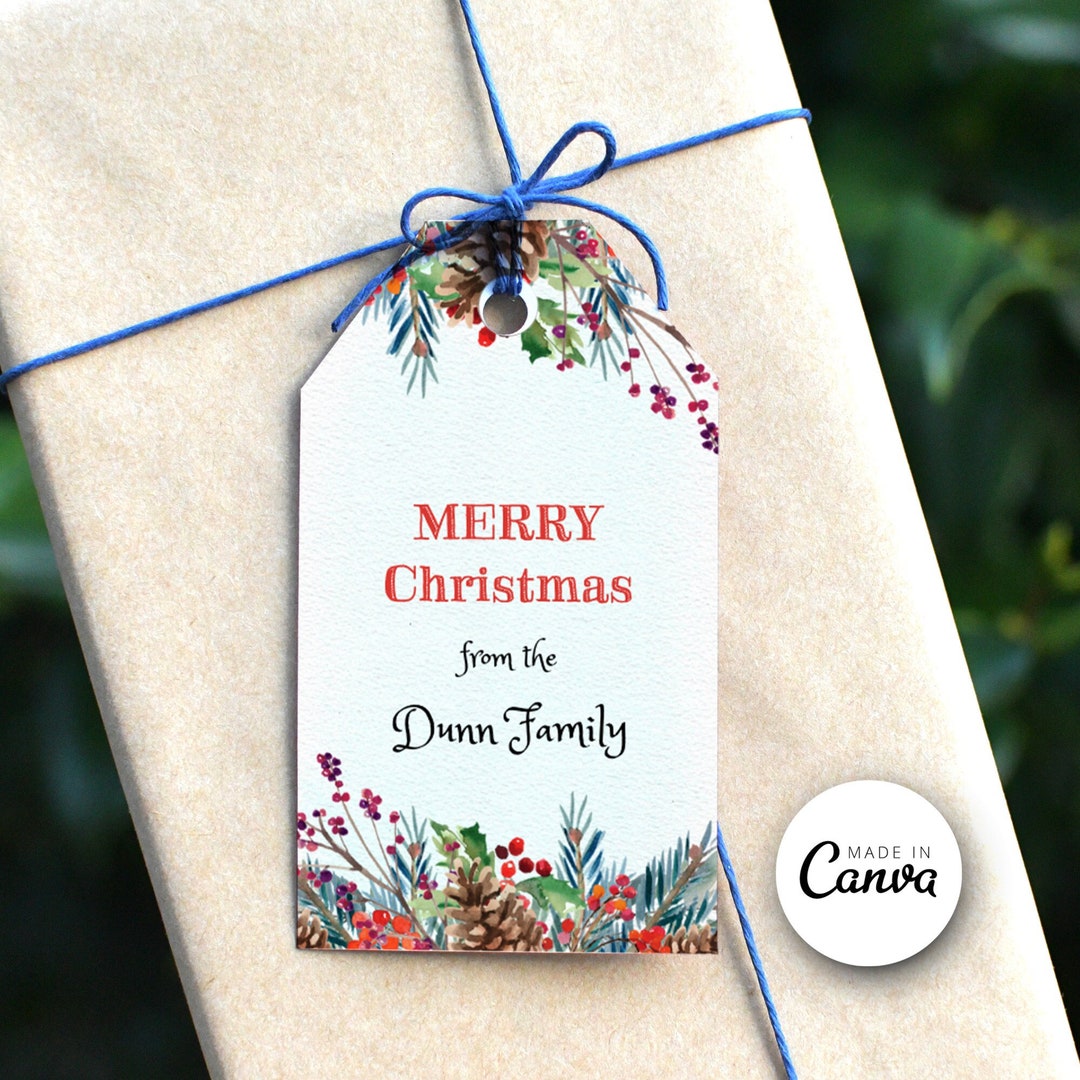 Editable Christmas Stocking Name Hang Tags Printable, Santa Gift Tag ...