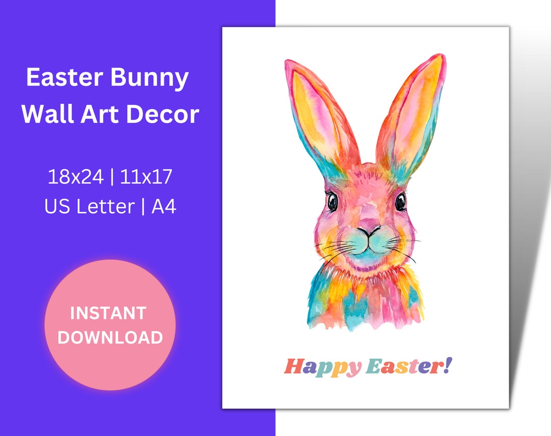 Easter Printable Wall Art in Multiple Sizes, Happy Easter Sign, Easter ...