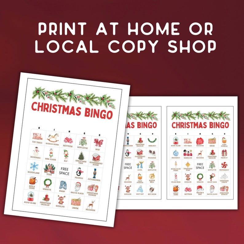 100 Christmas Bingo Cards Printable Game for Kids and Adults, Christmas ...